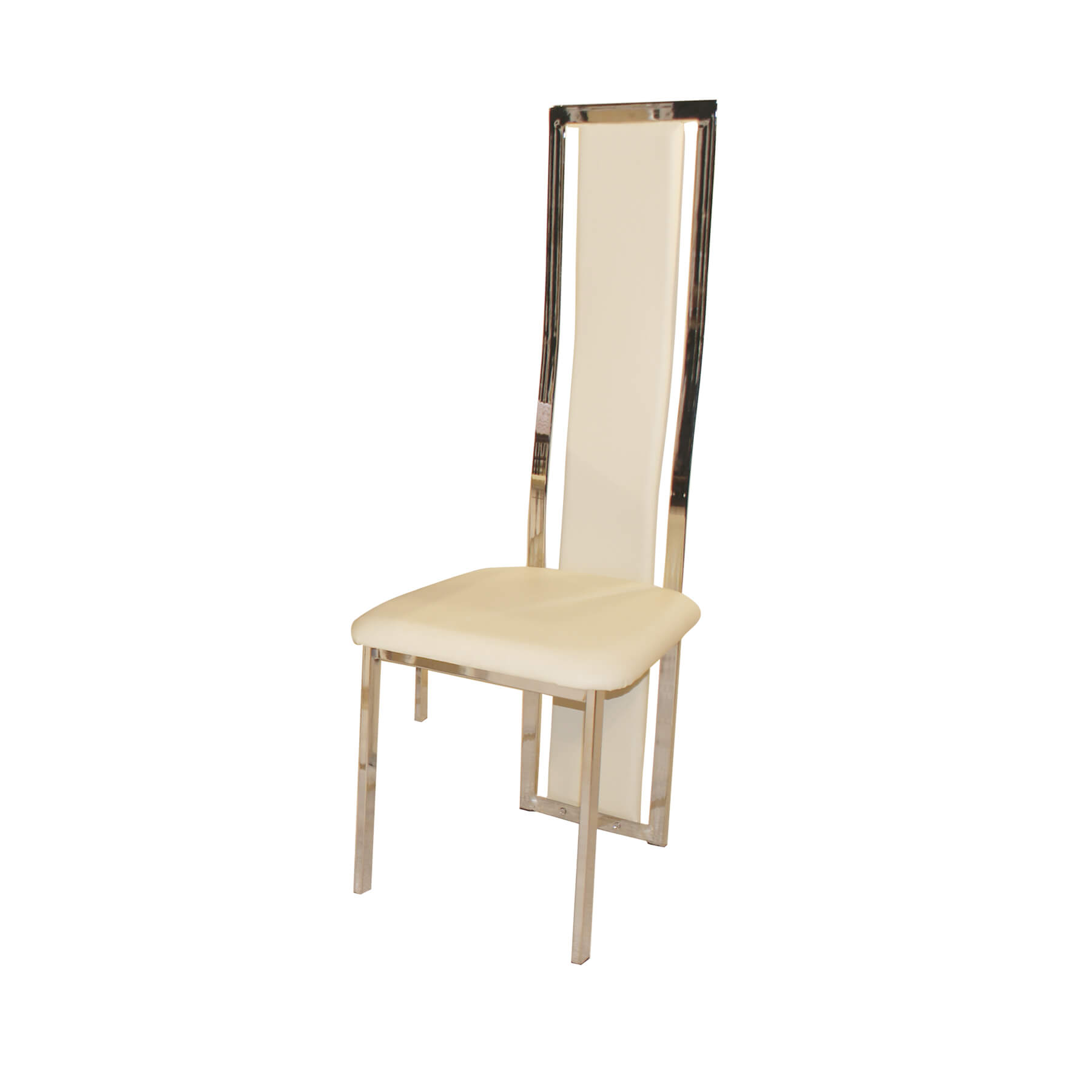 Trinity Dining Chair Chrome & Cream (6s) - Buy Home Furniture